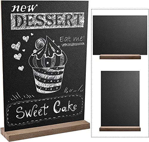 LusXasm 2 Pieces Chalkboard with Stand Buffet Menu Signs Place Card Holder Blackboard Buffet Chalkboard Signs for Wedding and Party