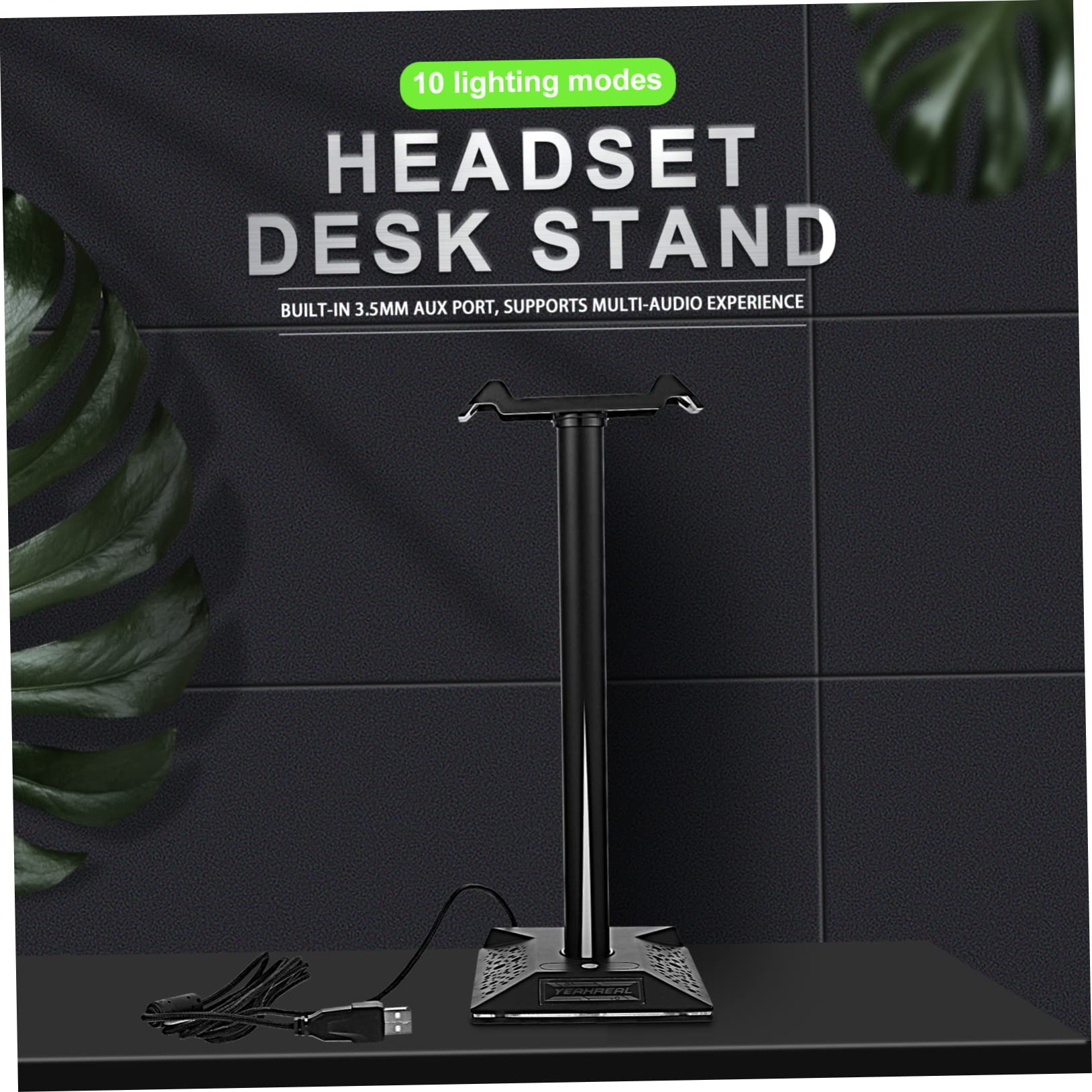 Parliky 7pcs Headphone Stand Aluminum Alloy Desk Accessories