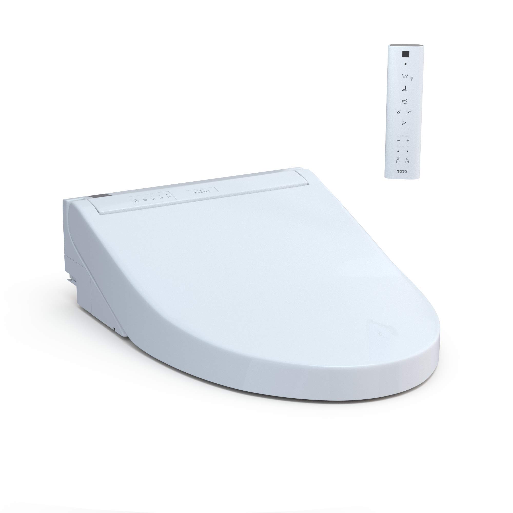 TOTO Drake Transitional Elongated 1.28 GPF Toilet Bundle with WASHLET C5 Bidet Toilet Seat Cotton White