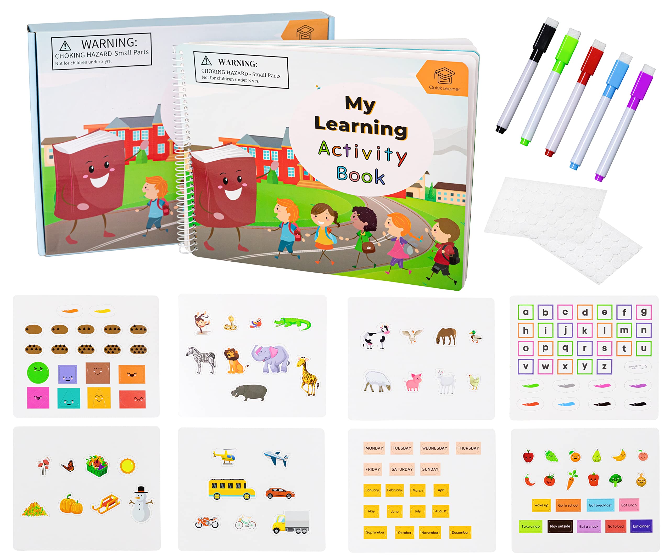 Quick Learner Designed in USA 24 Page Activity Book, Busy Book, Preschool Learning Activities, Learning & Education Toys, Quiet Book, Montessori Toys, Autism Toys, Learning Resource
