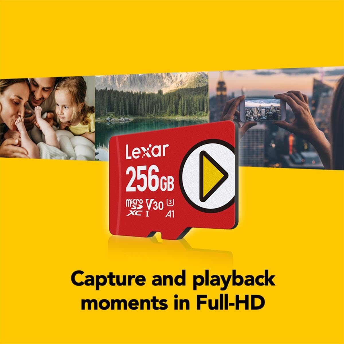Lexar 256GB PLAY microSDXC Memory Card, UHS-I, C10, U3, V30, A1, Full-HD & 4K Video, Up To 160/100 MB/s, Expanded Storage for Nintendo-Switch, Gaming Devices, Smartphones, Tablets (LMSPLAY256G-BNNNU)
