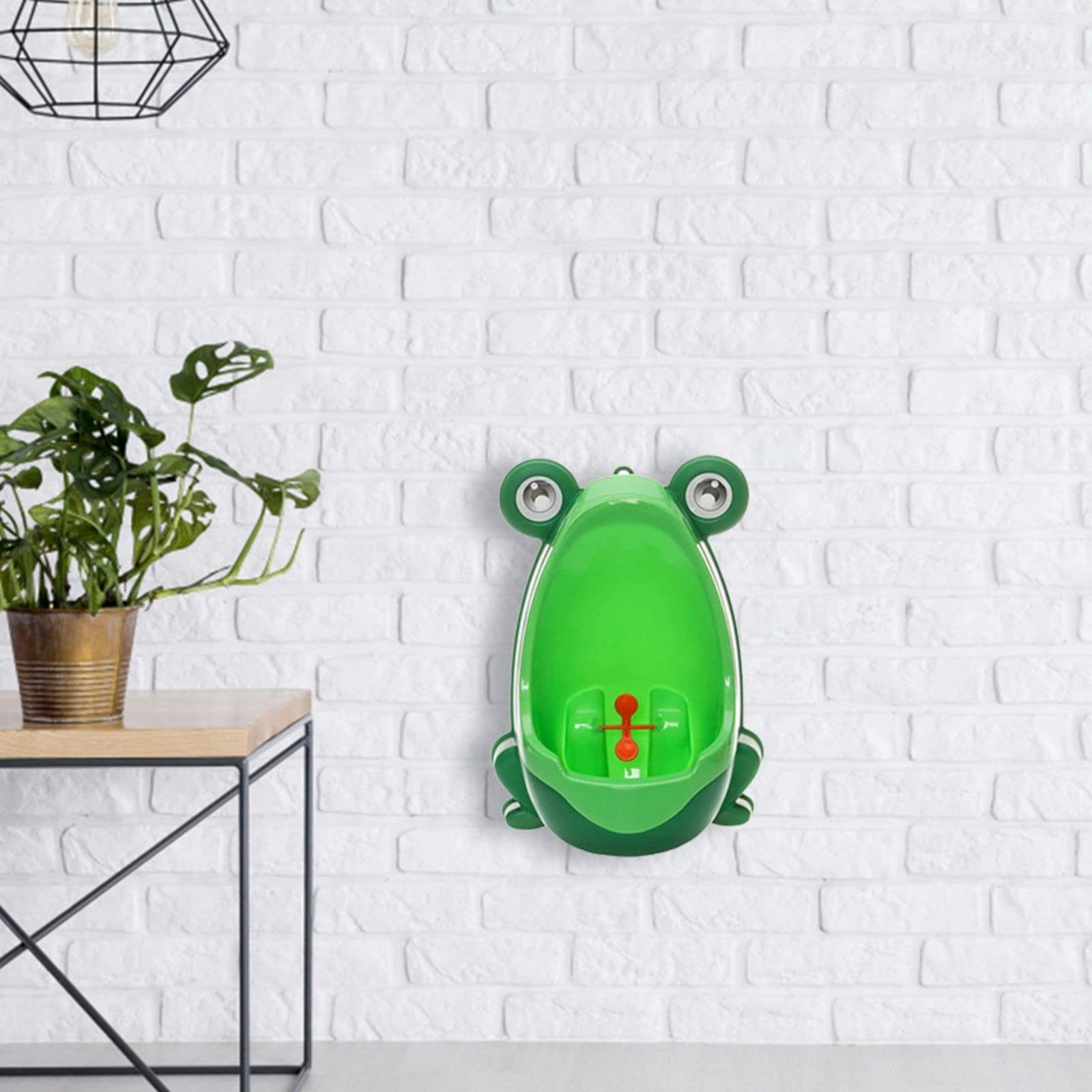 SOOTOP Kids Urinal Frog Cartoon Design Boy Toilet Potty Training Urinal Wall Hung Urinal 1Pcs Clear Crystals for Hanging (Green, One Size)