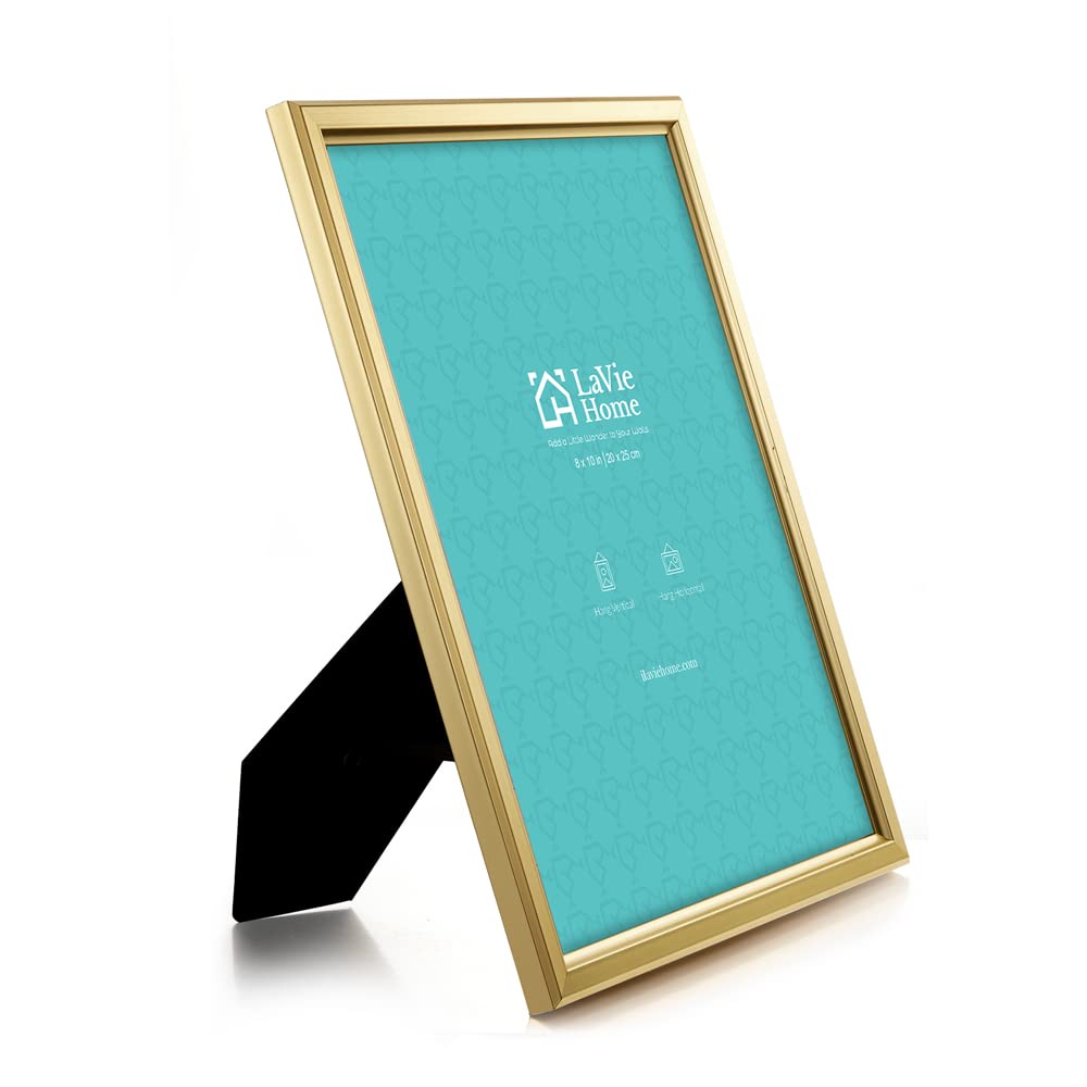 LaVie Home 8x10 Picture Frames (12 Pack, Gold) Simple Designed Photo Frames for Wall Mount Display, Set of 12 Classic Collection