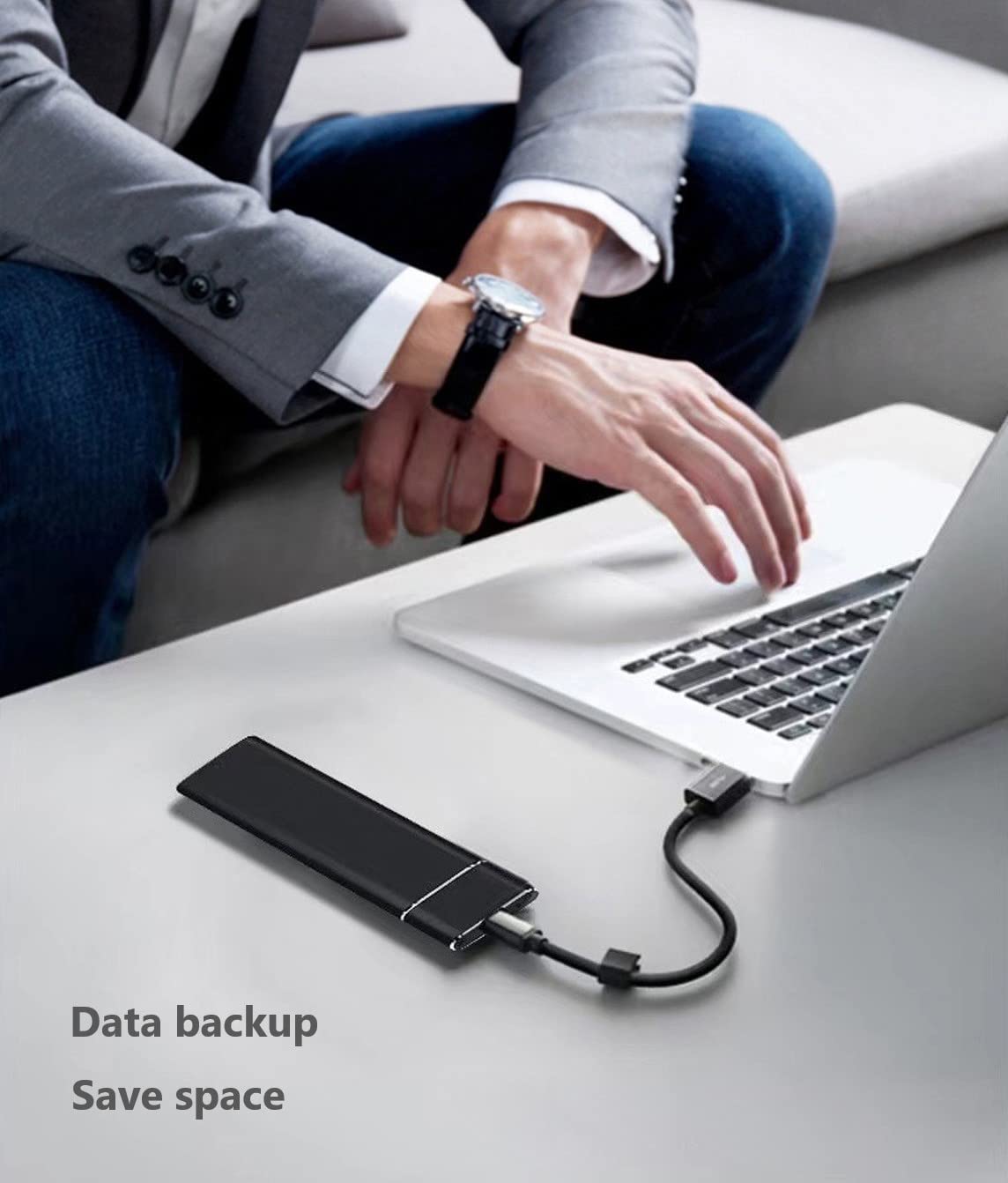 SOSOFLY New SSD Mobile Solid-State U Disk 64GB 128GB Portable Mini Mobile Solid-State Hard Disk high-Speed Read and Write U Disk (64G, Gold)