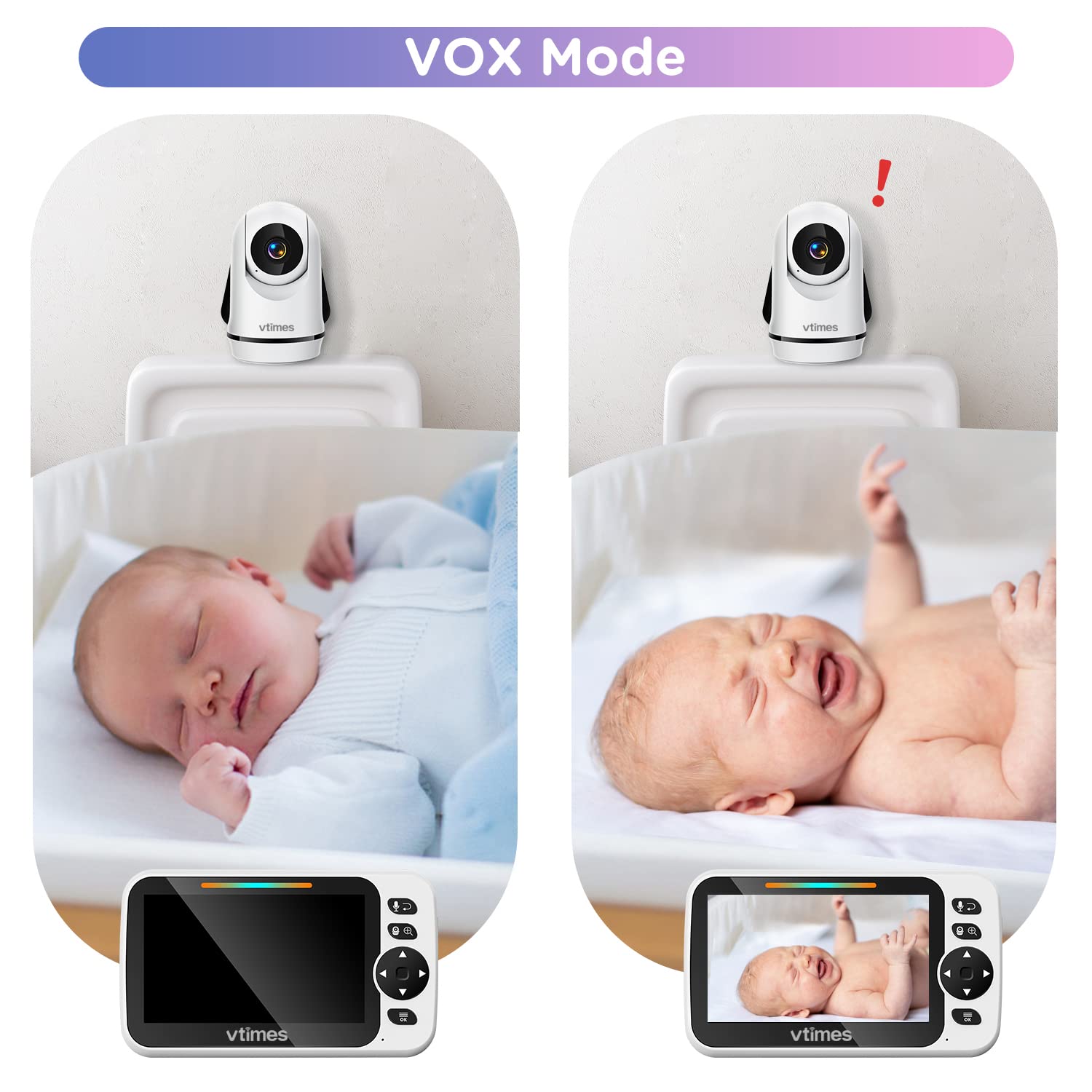VTimes 5" Baby Monitor with Camera and Audio