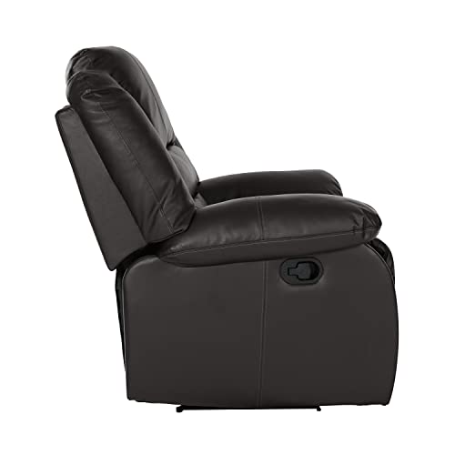Lexicon Azrael Faux Leather Manual Reclining Chair, 37.5" W, Brown
