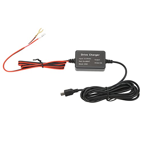 Mirror Cam Hard Wire Kit, Easy Installation Flexible Universal Safe Mini USB Adapter Dashcam Hardwiring Kit for Radar Detector
