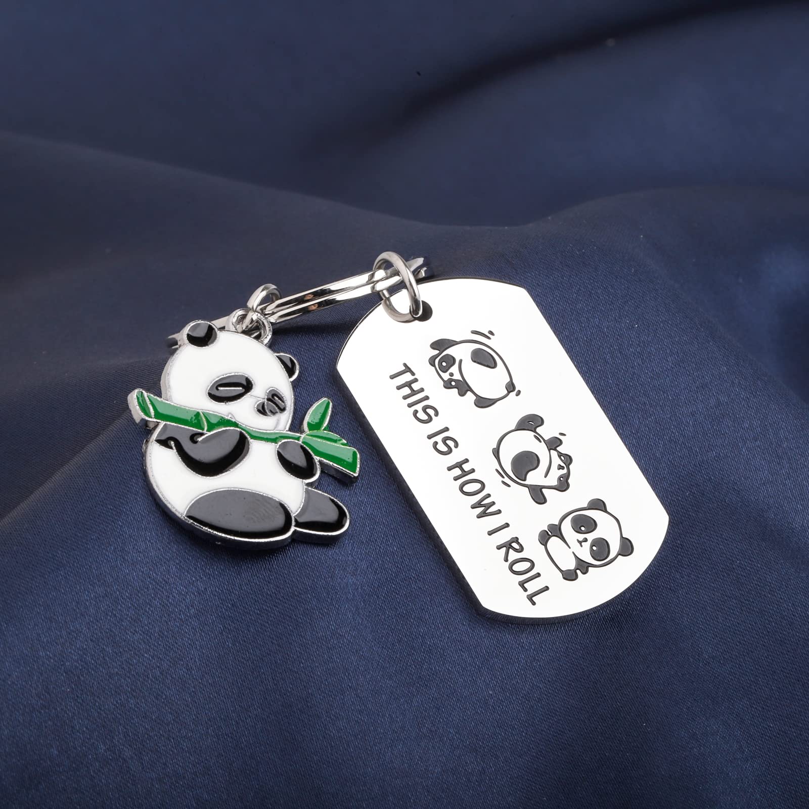 Panda Gift Panda Keychain Animal Lover Gift This is How I Roll (This is How I Roll)