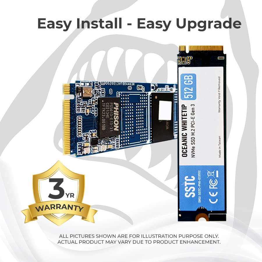 SSTC Oceanic Whitetip 512GB M2 Gen3x4 Internal SSD (SSTC-PHI-E13512)