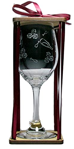 Orange Kat Bunco Club My Drinking Club Has A Major Bunco Problem Stemmed Wine Glass with Charm and Presentation Packaging