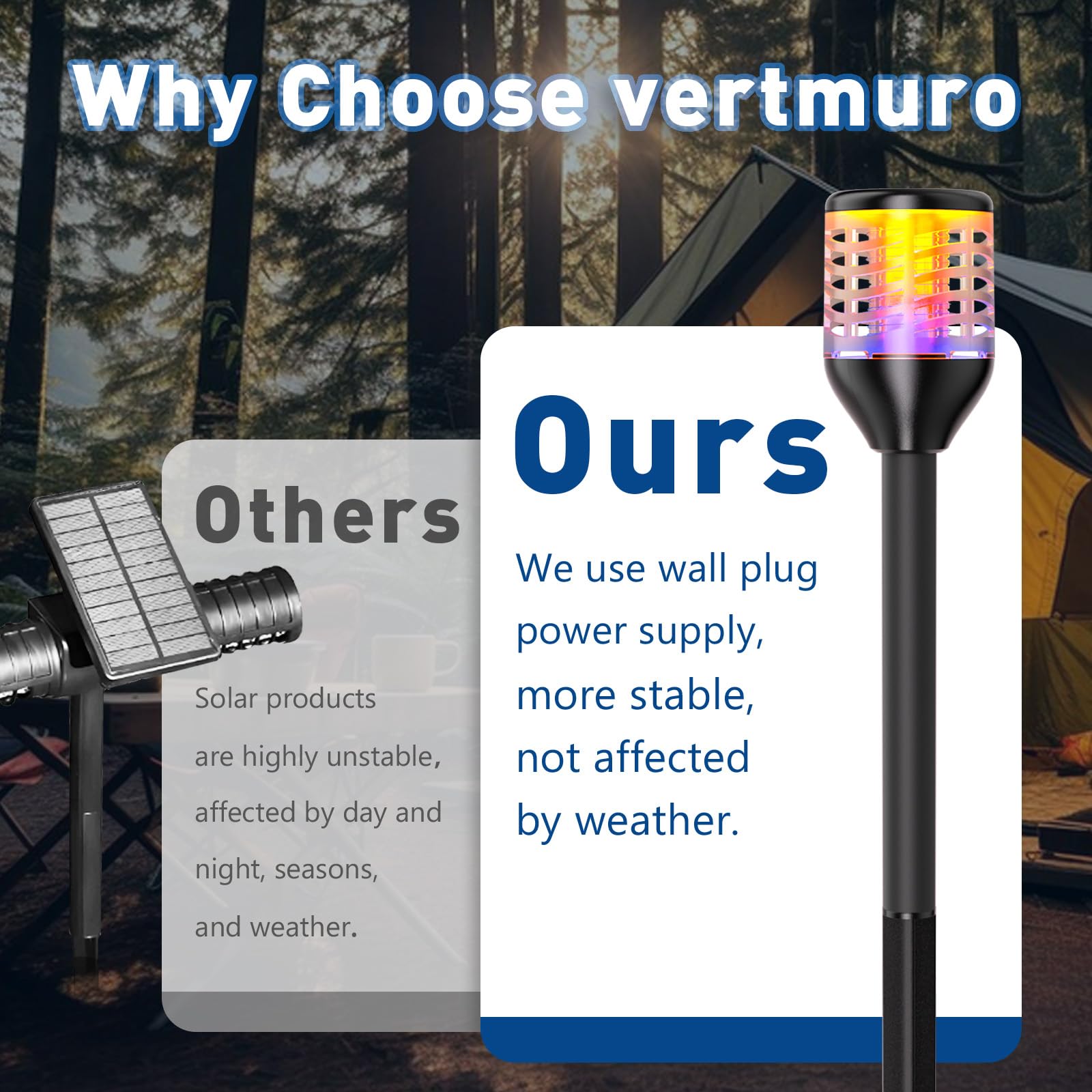 vertmuro Bug Zapper Outdoor, 2-in-1 Mosquito Killer & Decorative Flame Light, IP-X4 Waterproof Plug in with RGB Light, Fly Zapper Mosquito Catcher for Patio Garden, 6Pack