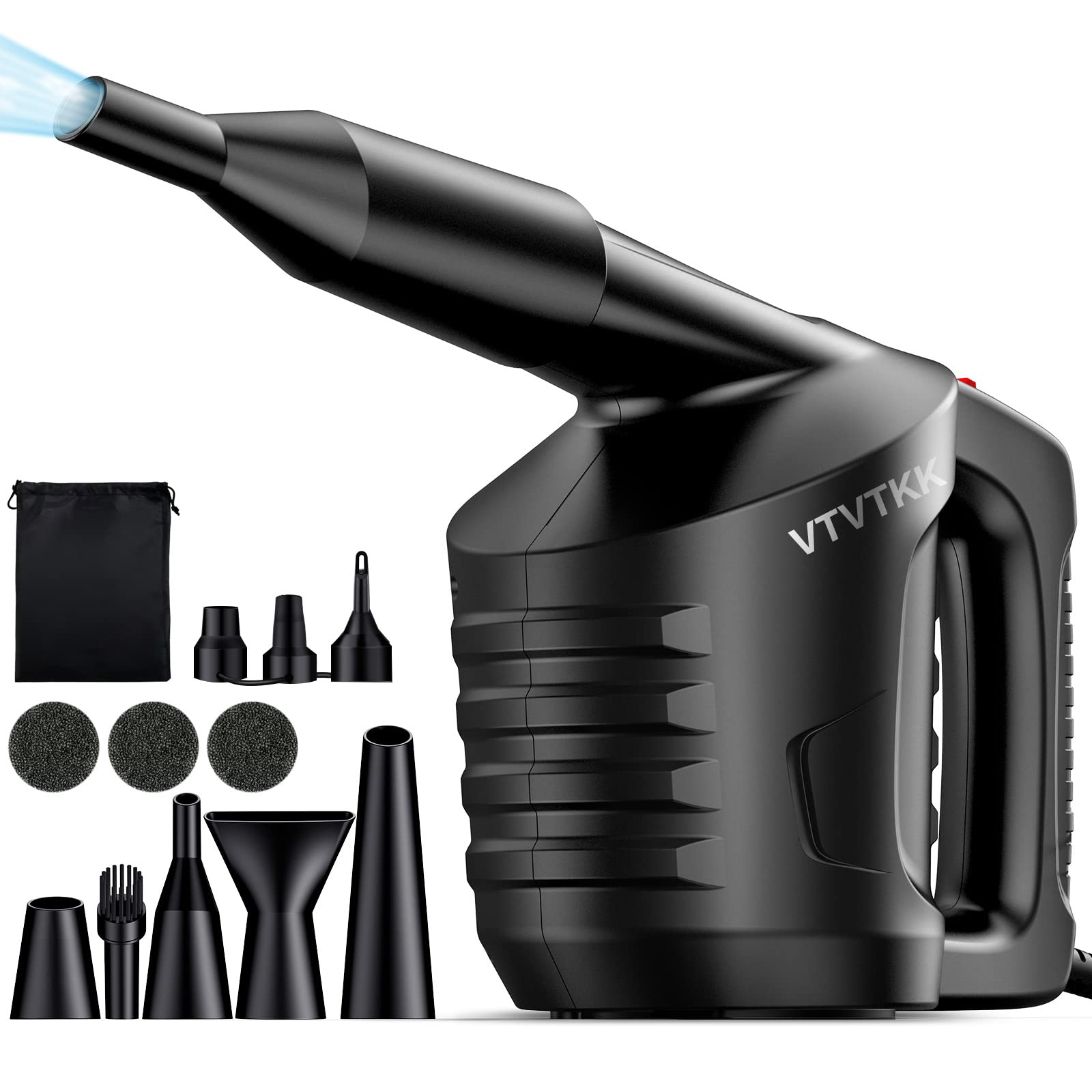 VTVTKK Compressed Air, 250W/600W Super Power Electric Air Duster, Multi-Use Dust Blower Computer Duster, for Cleaner Keyboard, Dust, Hairs, Crumbs, Tower Fans, Replaces Compressed Air Cans