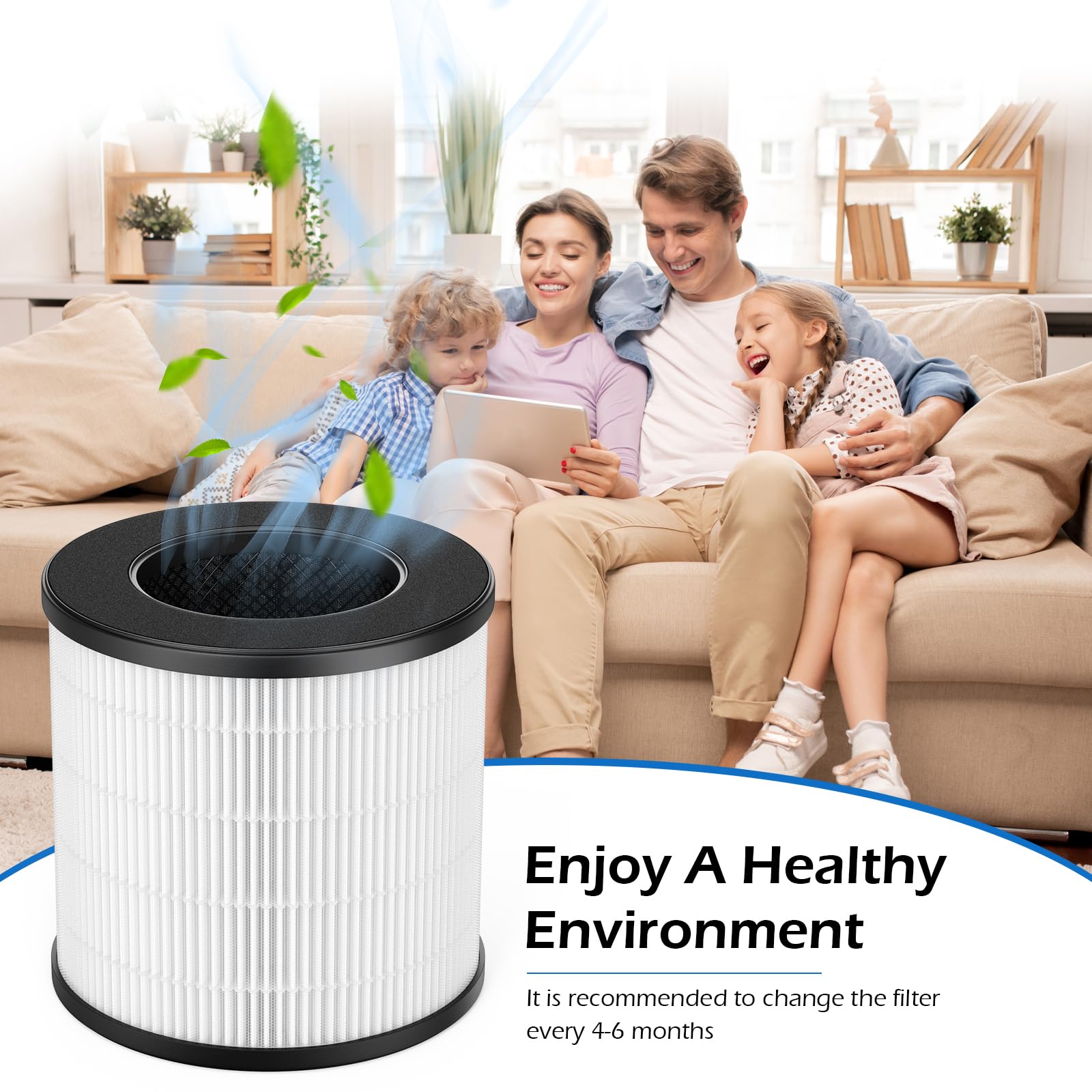 SAKEGDY AC201B / PU-P05 Filter Replacement, Compatible with FULMINARE PU-P05 Air Clean Purifier and Purivortex AC201B Air Clean Purifier, 3-IN-1 H13 True HEPA Filter for Dust Smoke Pollen, 2 Pack.