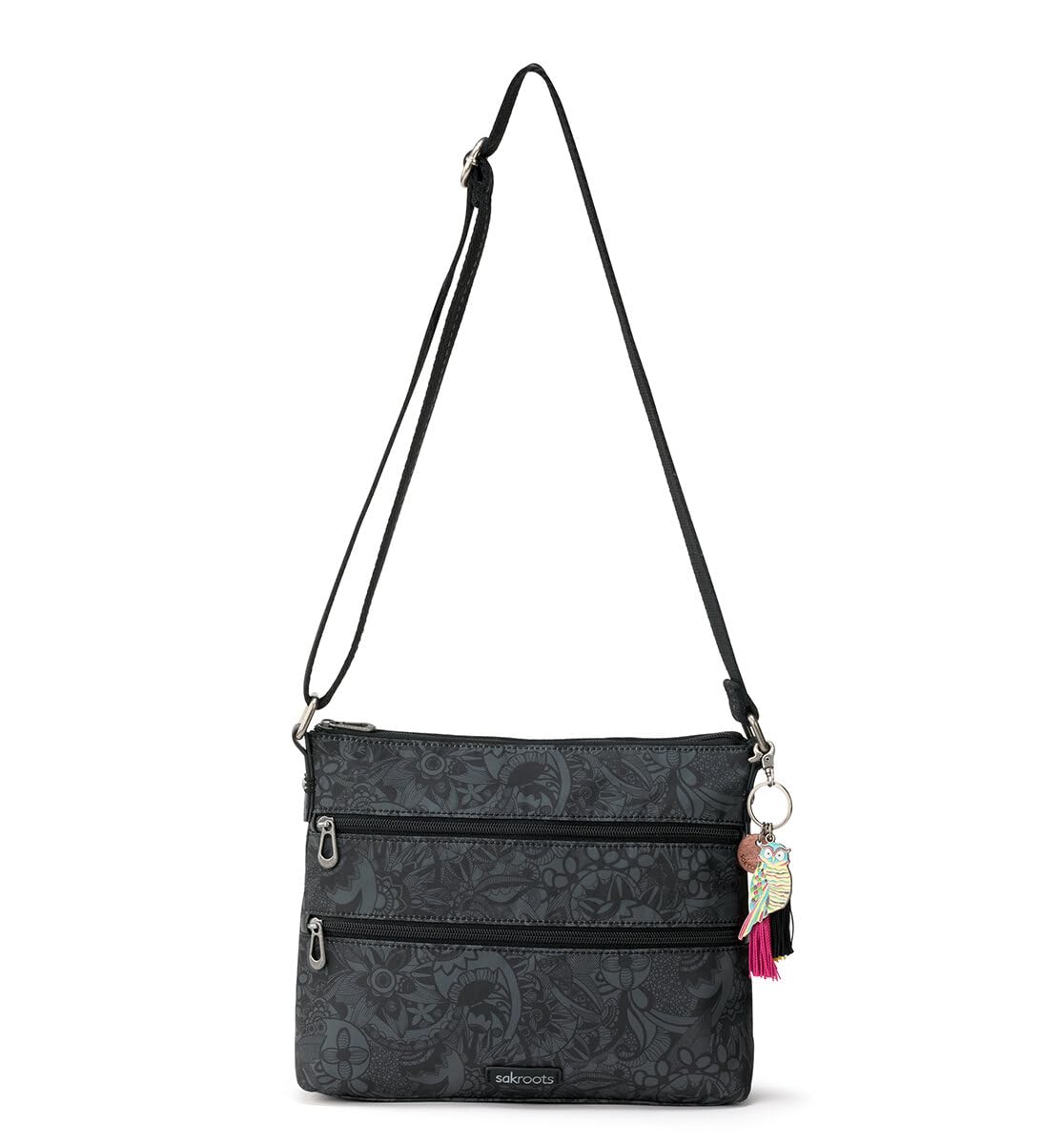 Sakroots Artist Circle Basic Crossbody in Eco Twill, Adjustable Crossbody Strap, Quilted Navy Spirit Desert