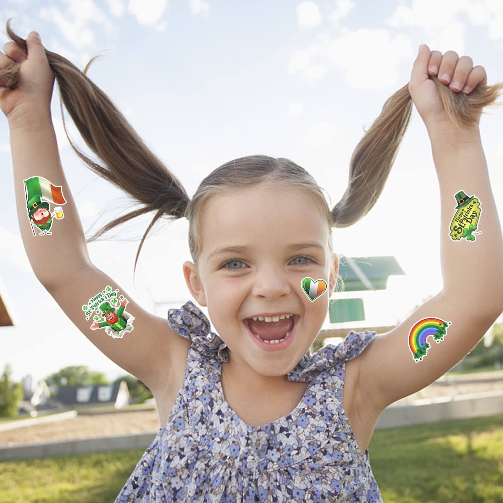 St Patricks Day Tattoos, 200 Pcs Shamrocks Temporary Tattoo, St. Patrick's Day Temporary Tattoos Shamrocks, St Patricks Day Decorations Party Favors