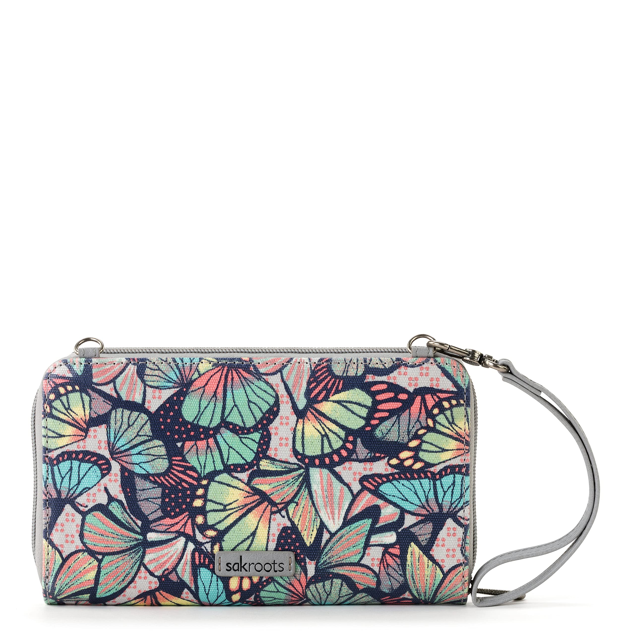 Sakroots Large Smartphone Crossbody Bag, Navy Butterfly Bloom