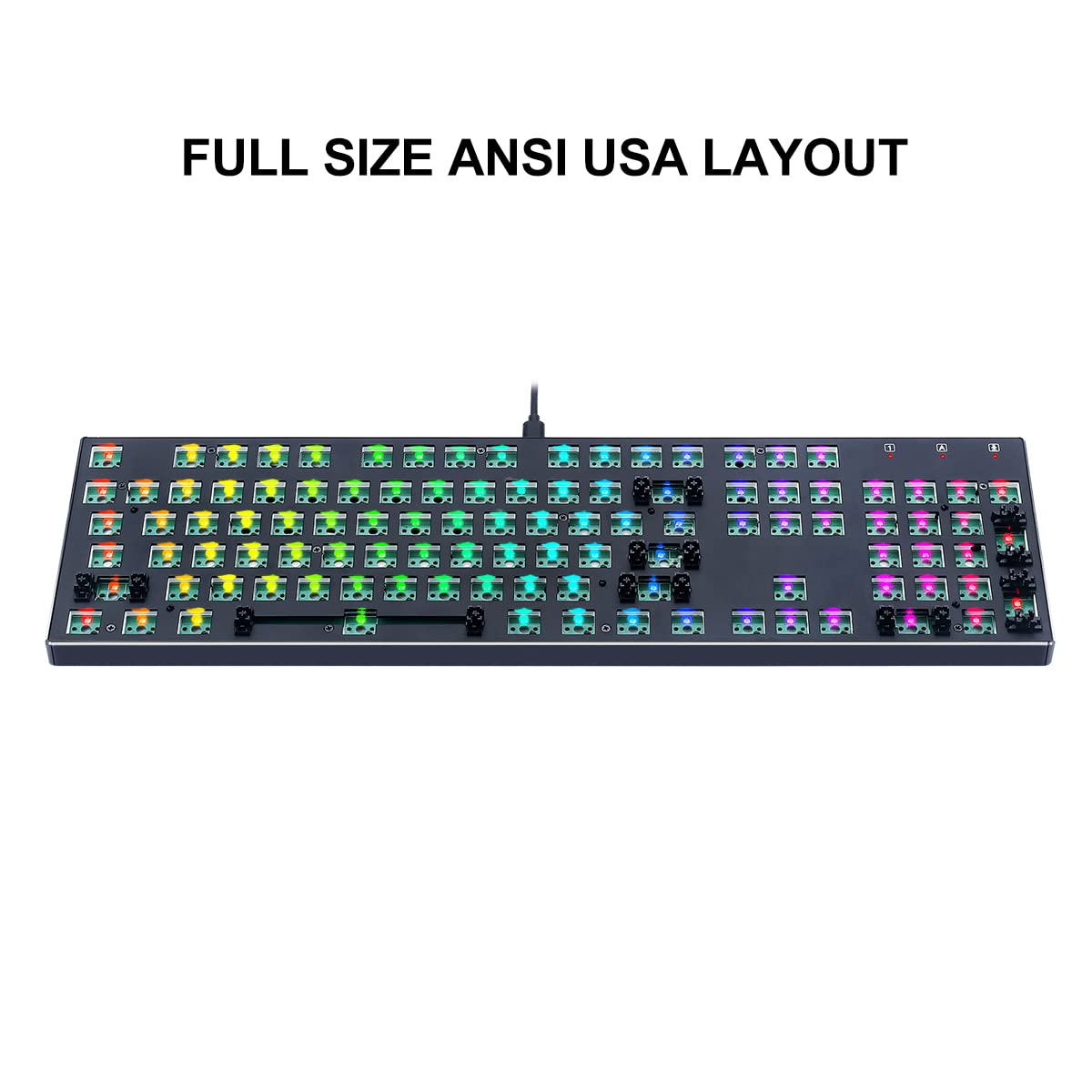 Redragon BBK556 Custom Gaming Mechanical Keyboard Kit โ 100% 104 Keys DIY RGB Fully Modular Keyboard - USB Wired Barebones Full Size Keyboard HOT SWAPPABLE 3pin/5pin Switch, Black