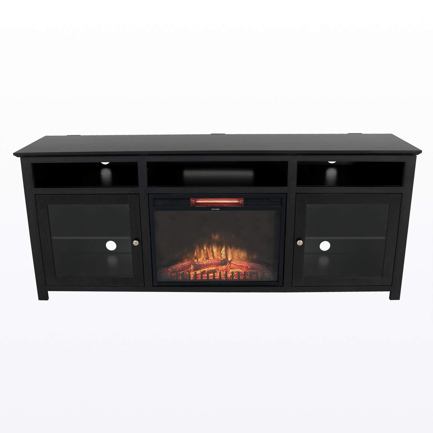 Moscow Electric Fireplace Insert Heater 26 inch Standing Wall Fake Fire Place, Remote Control with Timer, 4 Flame Setting, Safty Protection, Black