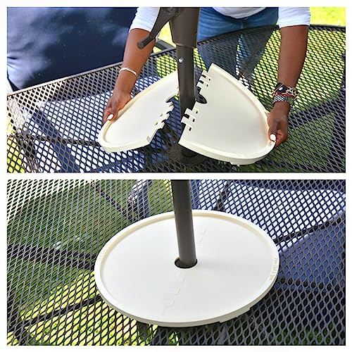 Lazy Susan Organizer - Perfect Accessory for Your Umbrella Table - NonToxic Durable 100% ABS Recyclable Plastic - Dim 16" D x 1/2" H - 2" Standard D. Centre Hole (1 PC Interlocked) - Made in America