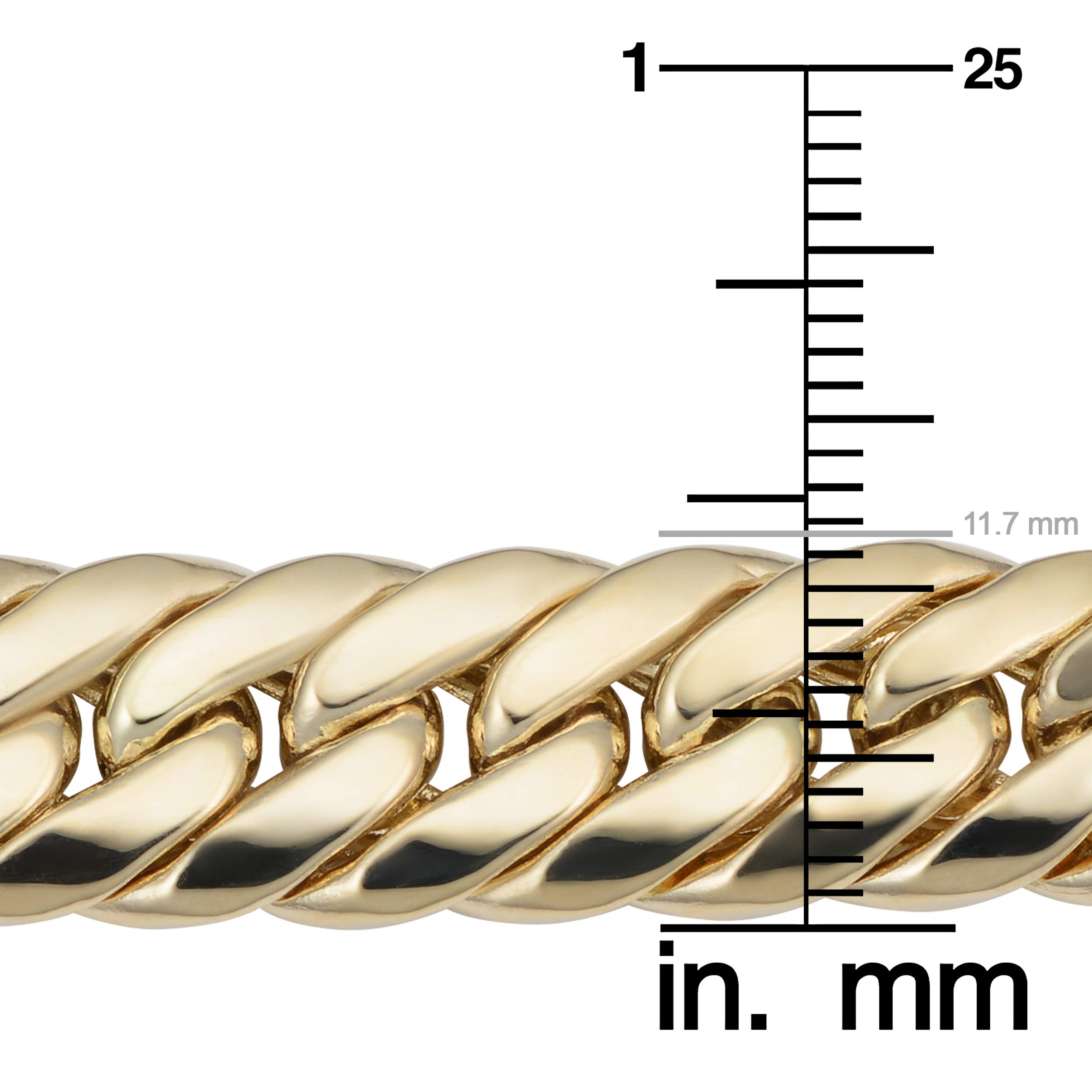 Kooljewelry 14k Yellow Gold Graduated Cuban Link Necklace (17.5 inch)