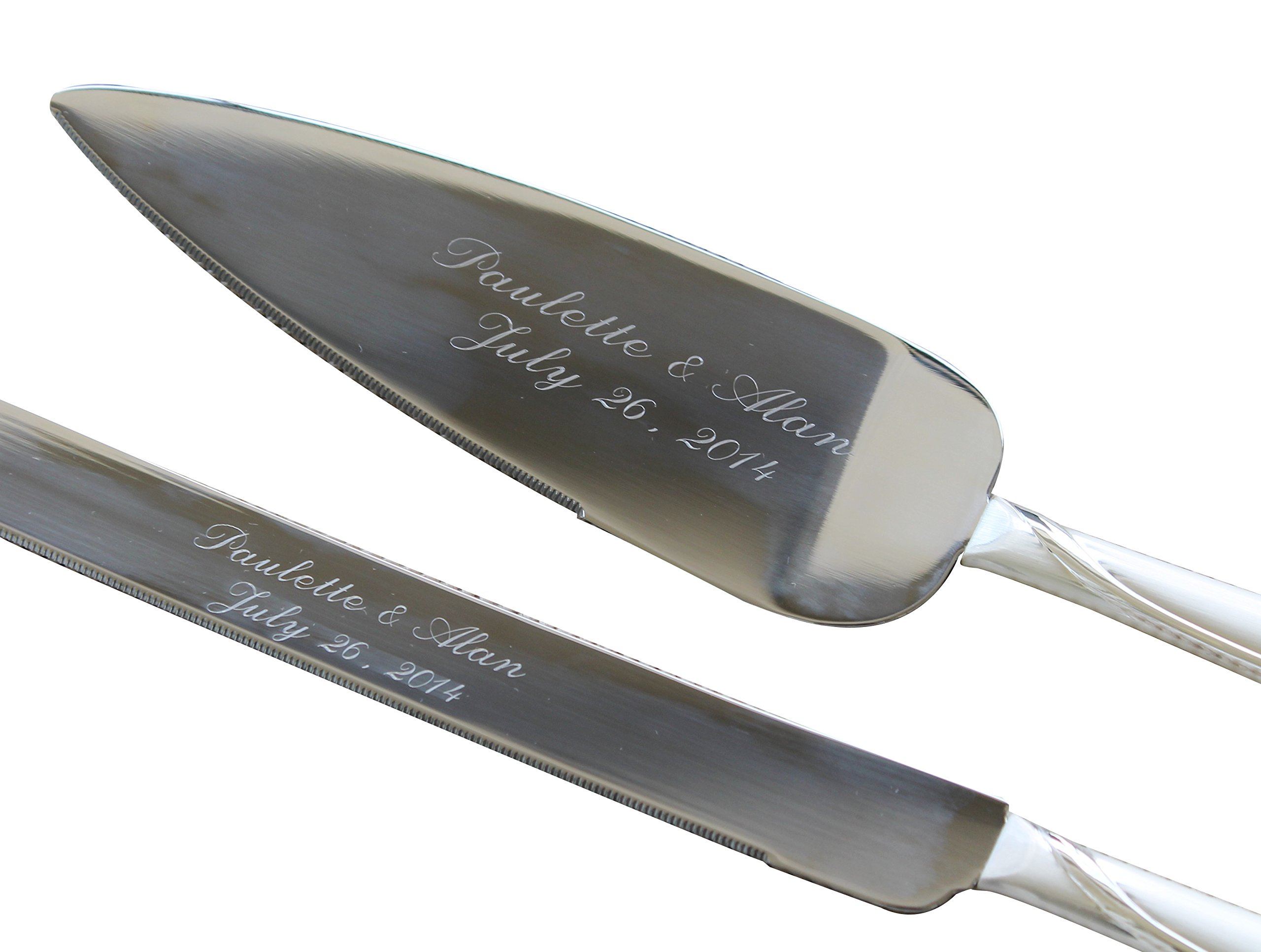Personalized Engraved Cake Server Set - Engraving on Both