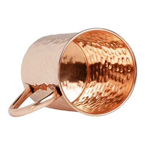 Moscow-Mix Moscow Mule Mugs Set of 2 Copper Cups - 100% Copper Mugs for Moscow Mules and Whisky Mules - Hammered Copper Cups Includes Copper Shot Glass for Party - Includes Premium Gift Box