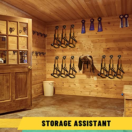 YUNFUTILEI Horse Tack Horse Bridle Rack Bridle Hooks for Tack Room - Metal Storage Hook for Horse Supplies(4 Counts)