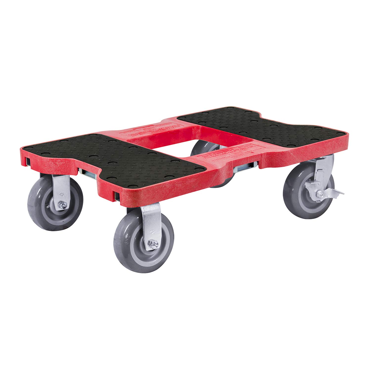 SNAP-LOC 1800 LB Super-Duty Dolly RED (USA!) with Steel Frame, 6 inch Casters and Optional E-Strap Attachment