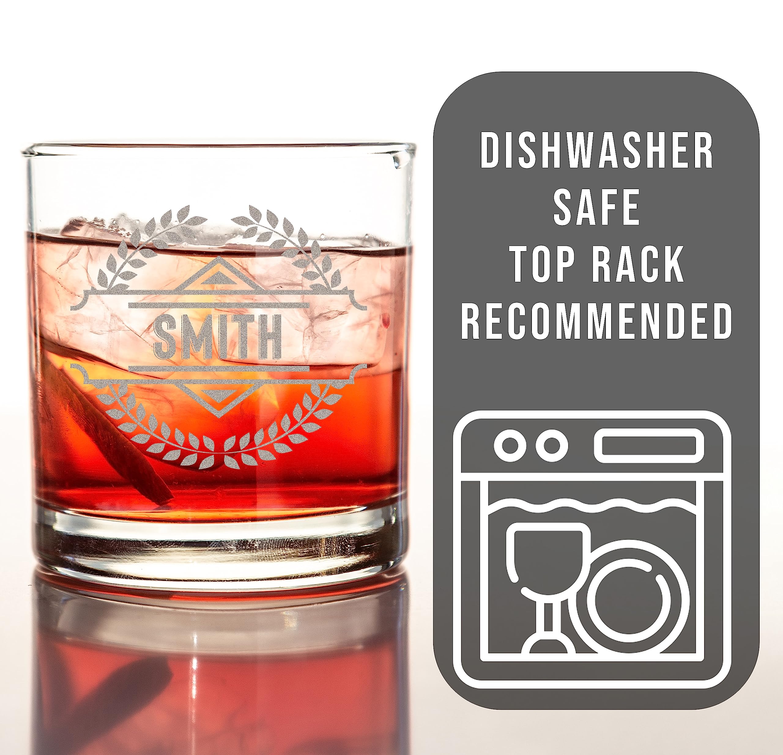 Personalized Etched 11oz Whiskey Glass - Custom Engraved Bourbon Christmas Gifts for Men, Dad Scotch Drinking Birthday Glasses, Groomsmen, Liquor Cocktail Rocks Old Fashioned, Hudson