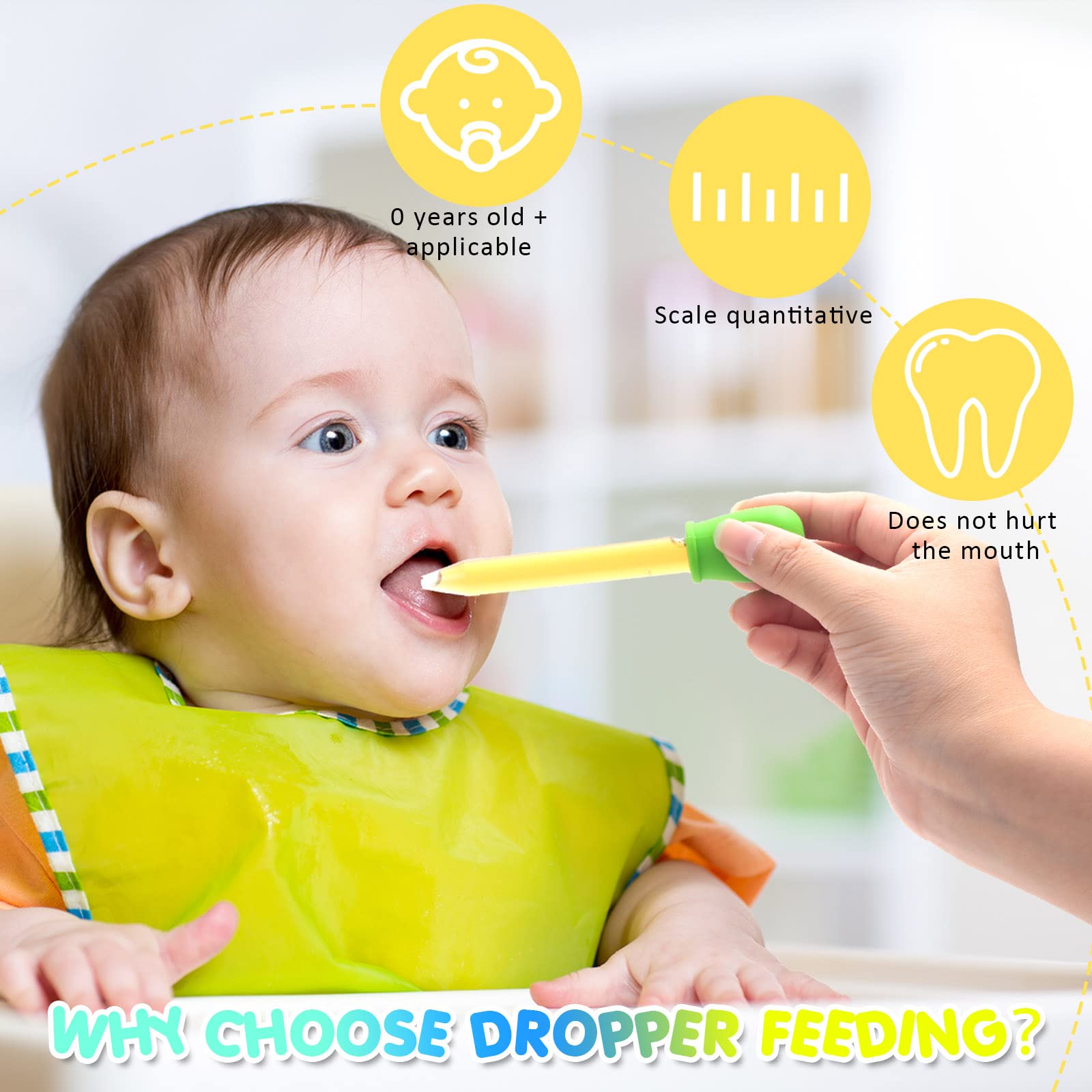 Potchen 50 Pieces Liquid Droppers for Kids, 5ml Silicone Pipettes Clear Eye Dropper with Bulb Tip and 5 Cleaning Brushes for Children Candy Making Crafts Projects Supplies
