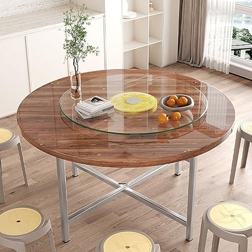Lazy Susan Glass Turntable, 8mm Transparent Rotating Serving Tray, Heavy Duty Swivel Tray for Kitchen Dining Table (Color : Clear, Size : 90cm/35in)