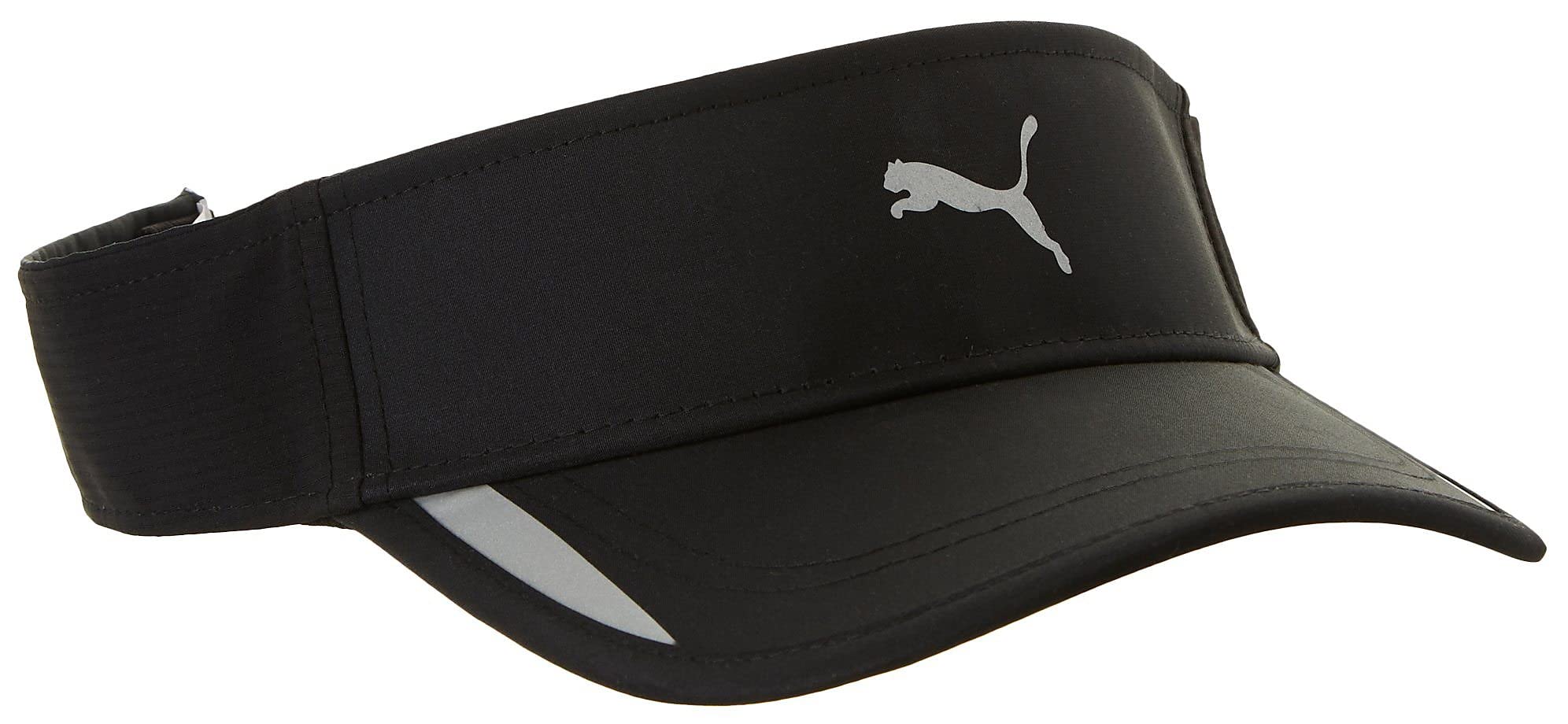 PUMA Reflective Stripes Adjustable Sun Visor One Size Black