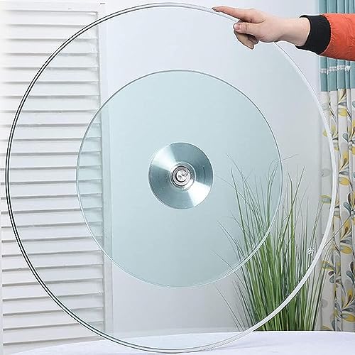 Lazy Susans Turntable Rotating Turntable Round Glass Lazy Susan With Aluminum Alloy Bearing, 60/70/80/90/100/110cm, Round Tabletop Rotating Tray, Large Serving Plate Silent & Smooth Spin (Size : 60cm