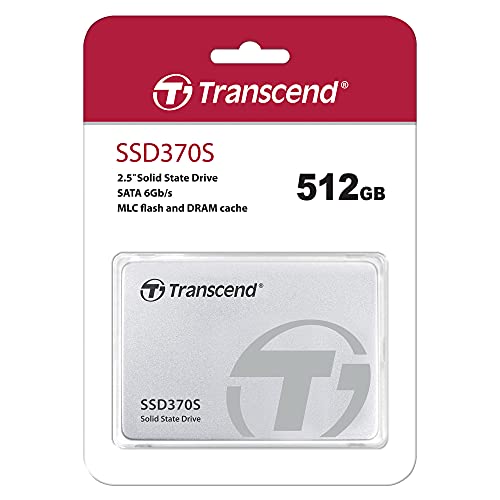 Transcend 512GB MLC SATA III 6Gb/s 2.5" Solid State Drive 370 (TS512GSSD370S),Silver