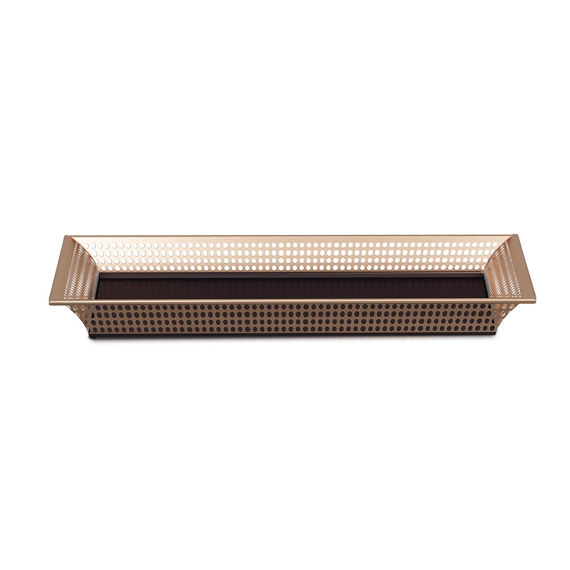 nu steel Selma Steel Storage Organizer Tray for Bathroom Vanity Countertops, Closets, Dressers - Holder for Watch, Earring, Makeup Brush, Reading Glass, Hand Towel - Copper & Oil Rubbed Bronze