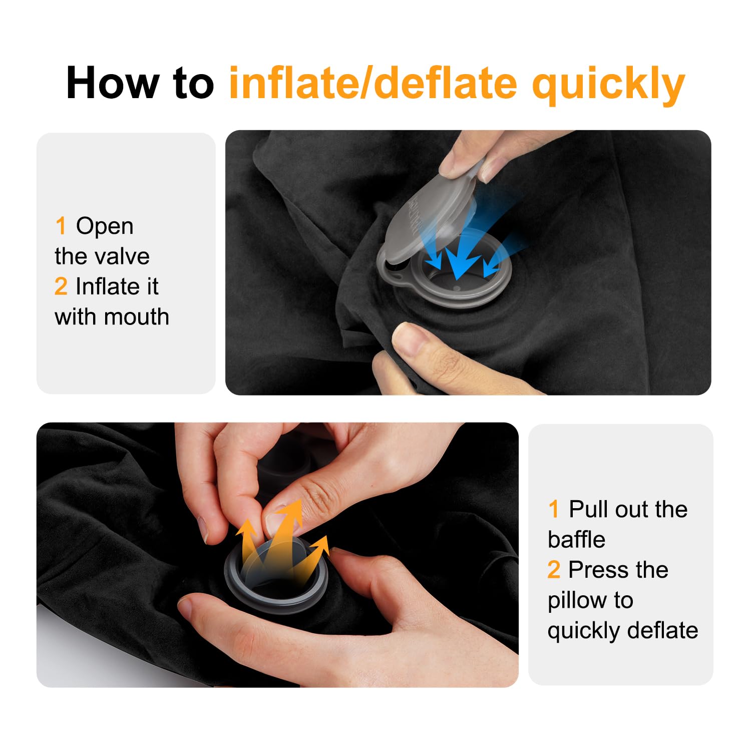 Maliton Inflatable Foot Rest Pillow, Airplane Travel Bed for Toddler, Car Seat Foot Rest for Kids, Adjustable Height Leg Rest Pillow for Airplane, Home, Office(Black, 2 Pack)