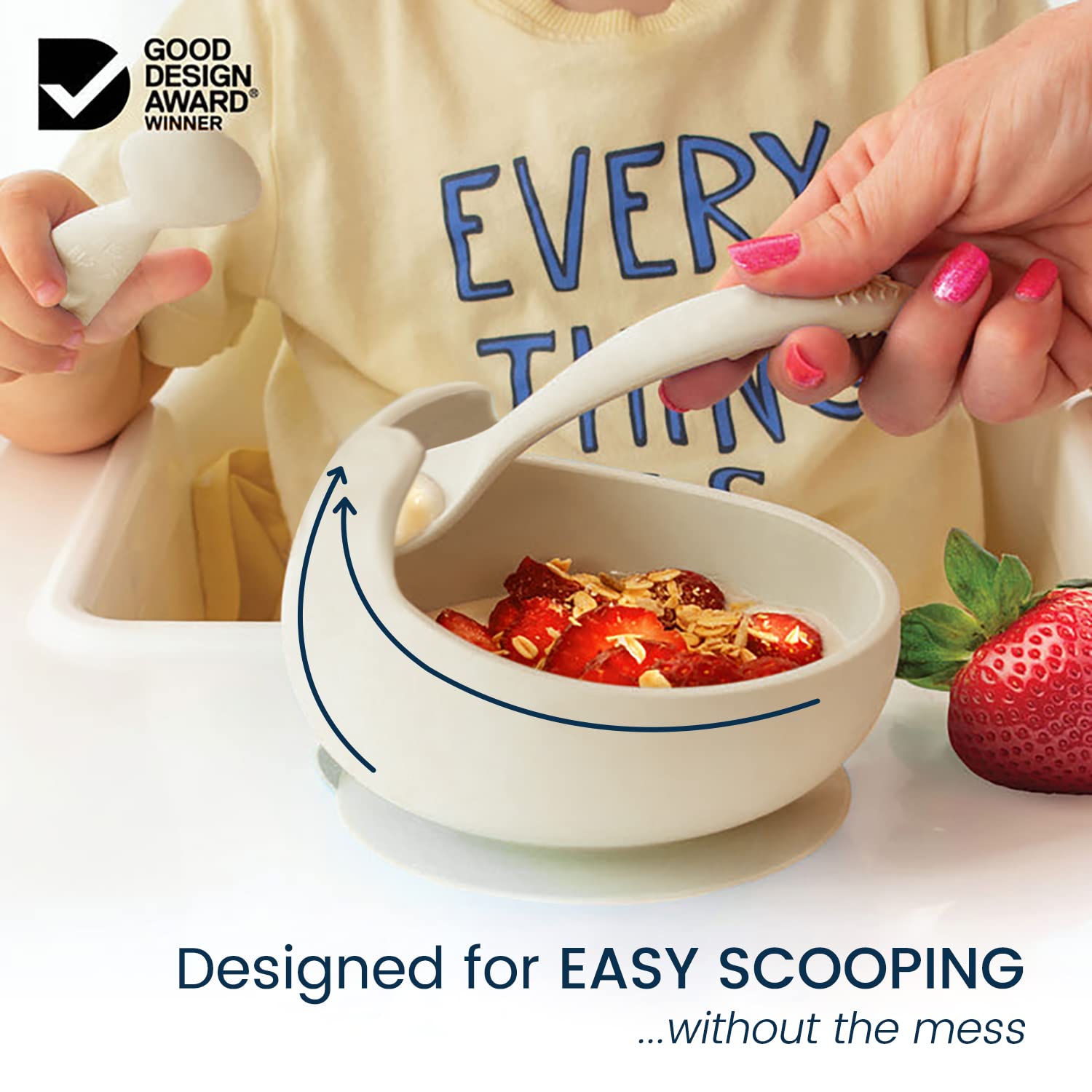 TotAha Silicone Suction Baby Bowl | Inwardly Curved Walls Preventing Dropping | Easy Scooping | Firmly Stick | BPA-Free Non-Slip Design