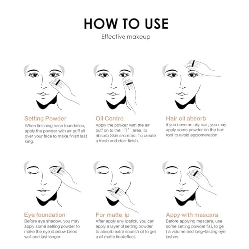 MAEPEOR Matte Setting Loose Powder 8 Colors Smooth and Lightweight Face Powder for Brightening and Setting Makeup with Face Puff (03 Soleil)