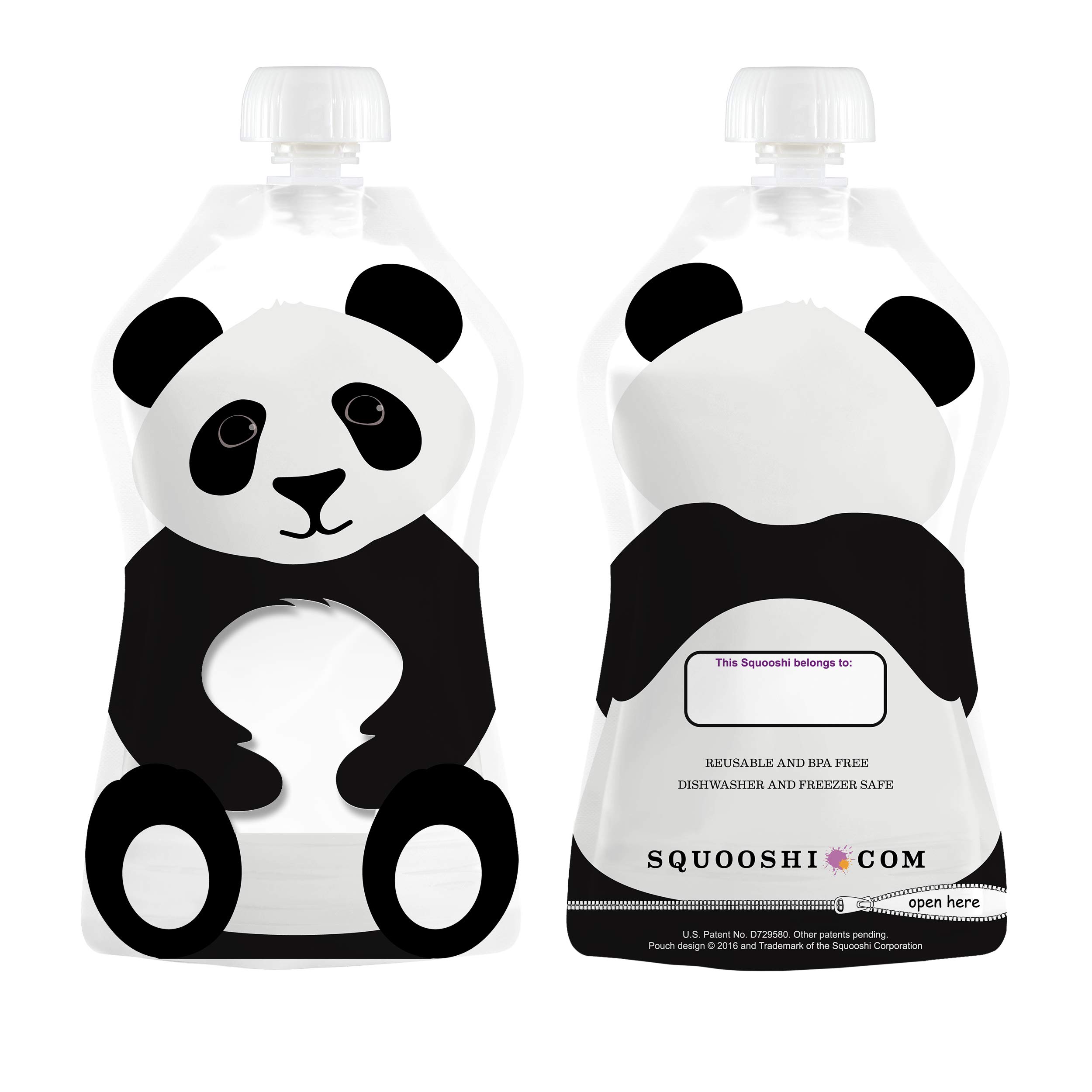SQUOOSHI Reusable Baby Food Pouches for Toddlers | BPA Free Plastic, Food Safe, Freezer Safe | Refillable for Applesauce Yogurt & Puree Squeeze Pouch | 10 pack | 5oz | Assorted Animals