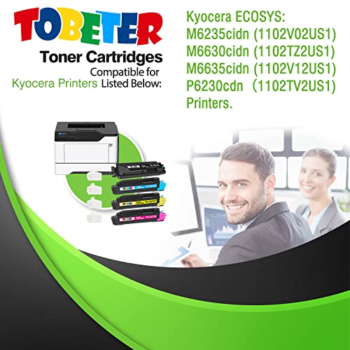 ToBeter Compatible TK5272 Toner Replacement for Kyocera TK-5272 TK-5272K TK-5272C TK-5272M TK-5272Y Toner Cartridge for ECOSYS M6230cidn M6235cidn M6630cidn P6230cdn Printers (BK/C/M/Y, 4 Pack)