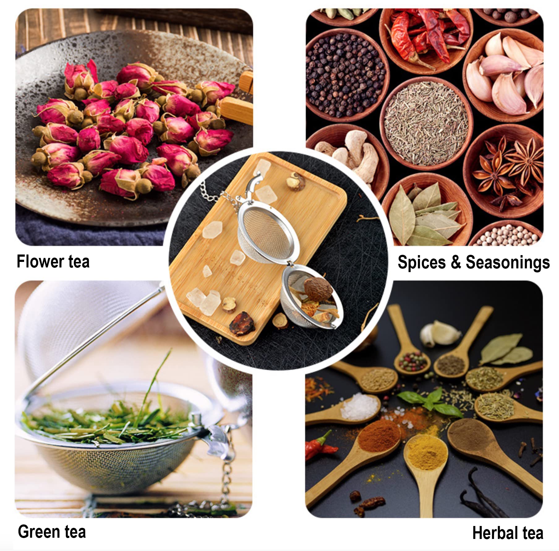 NSTagate Tea Infuser Loose Leaf Tea Steeper 7 Chakra Healing Crystal Tree Life Wire Wrapped Crescent Moon Pendant Tea Strainers for Loose Tea Natural Reiki Spiritual Quartz Gemstone Tea Ball