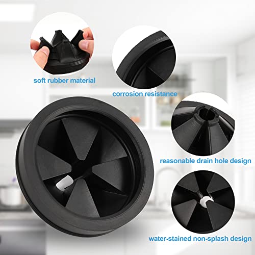 RQYEKDO Garbage Disposal Splash Guards with Rectangle Kitchen Sink Stopper Kit, 3 1/8 Inch Sink Baffle Food Waste Disposal Accessories Drain Plugs for Waste King, Whirlaway, GE Models