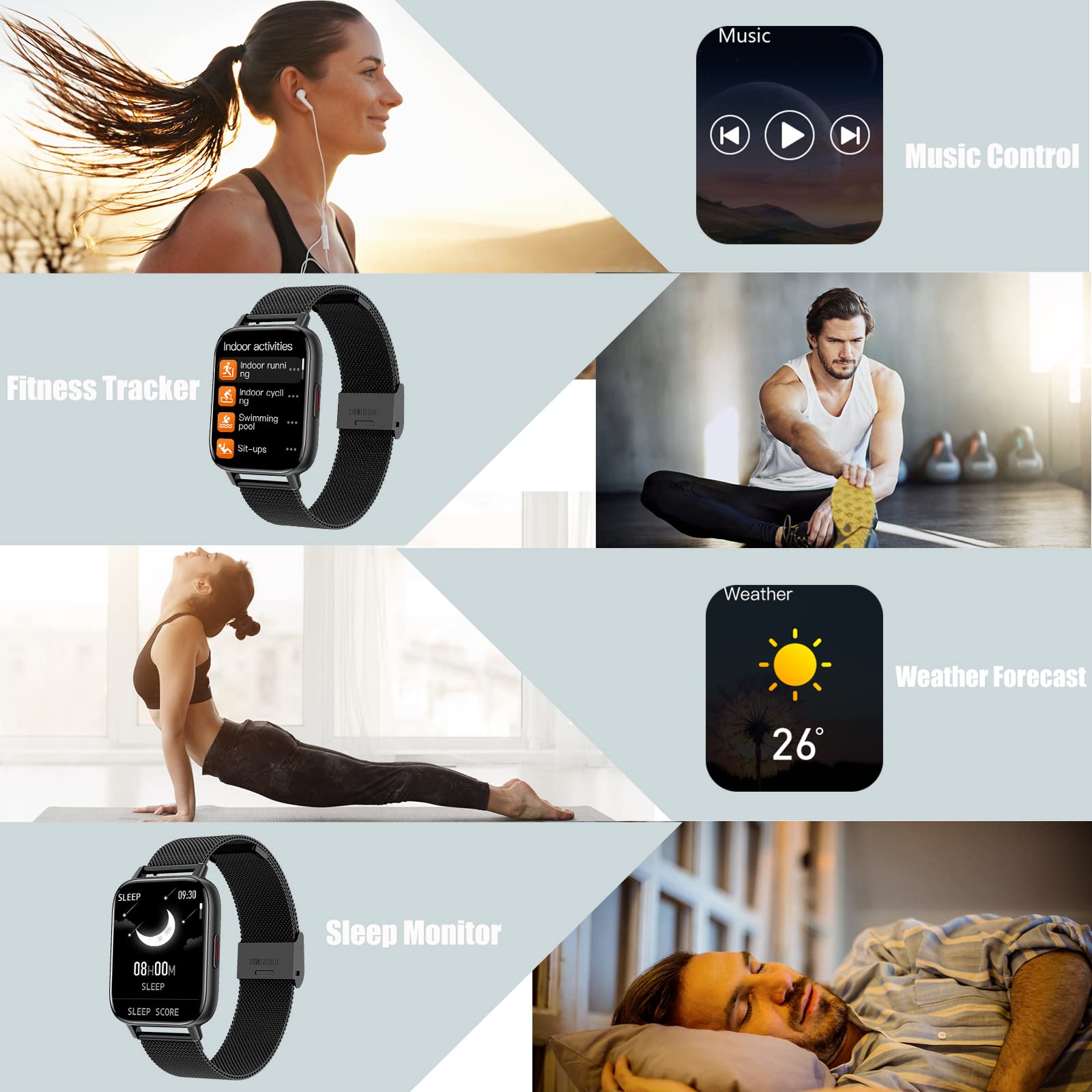 Smart Watch for Women Make/Answer Calls Fitness Tracker with Heart Rate Monitor Sleep Tracker Pedometer Message Notification Waterproof Smartwatch Compatible with iPhone Samsung Android Phone