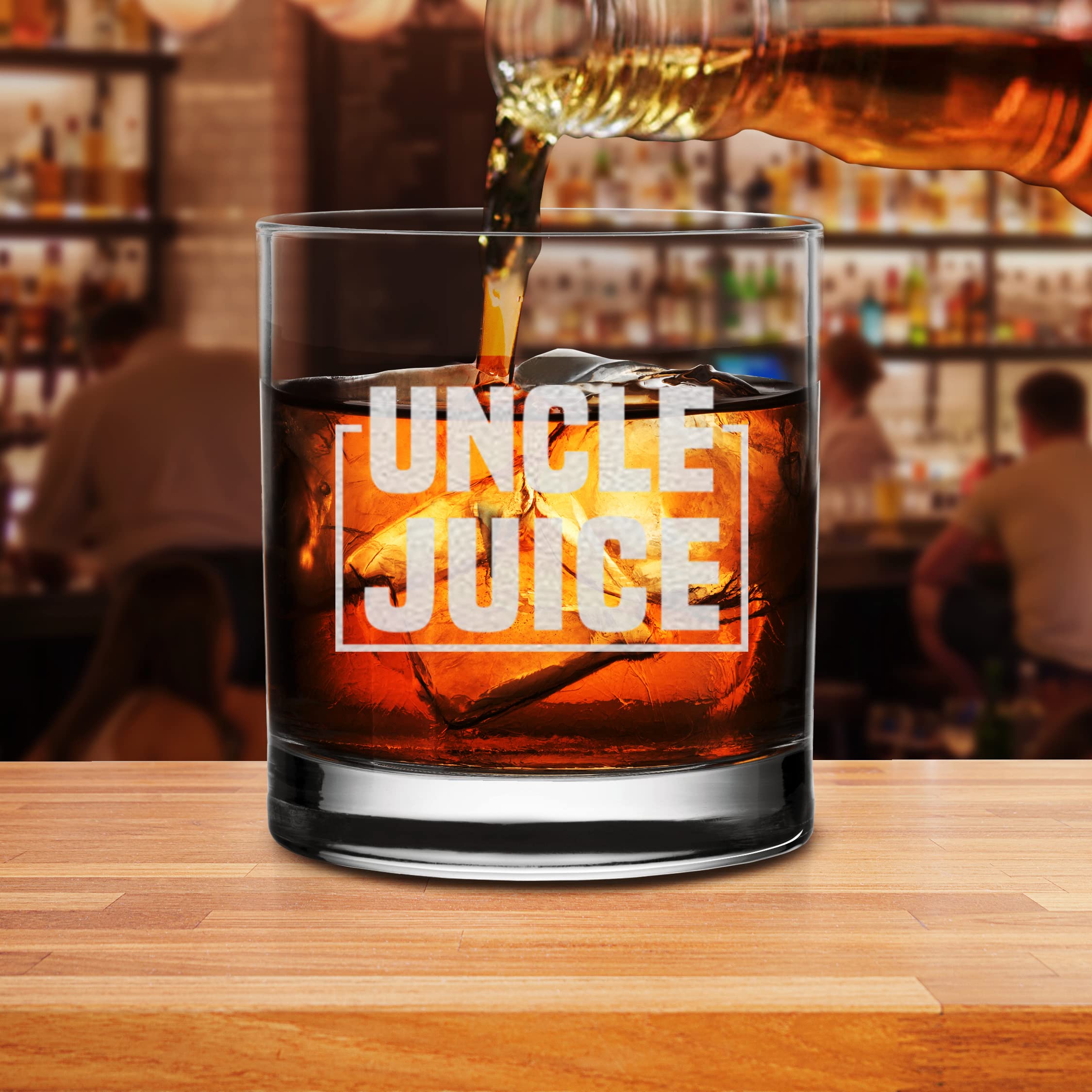 NeeNoNex Uncle Juice Whiskey Glass - Great Gift for Uncles - Special Uncle Rock Glass for Birthday Father’s Day Christmas