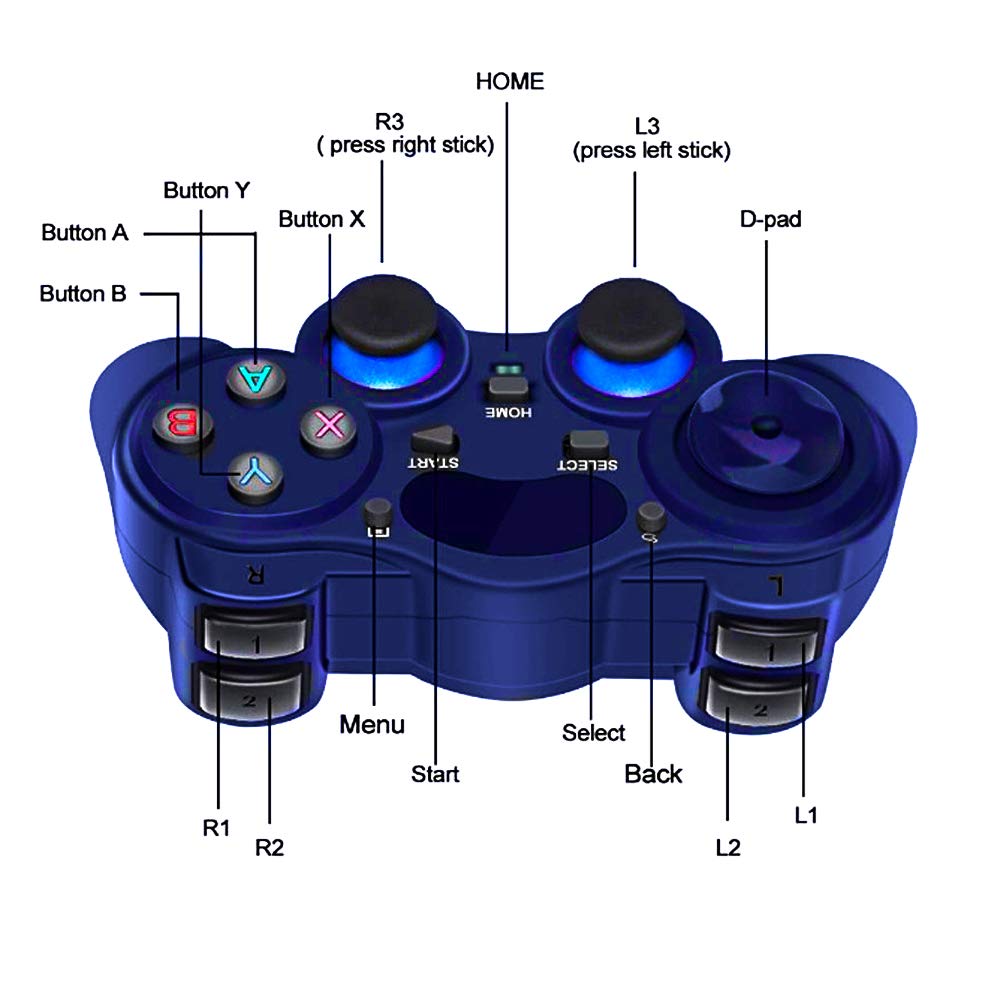 LHT USB 2.4G wireless controller, gaming controller gamepad for Playstation 3 / laptop computer (Windows XP / 7/8 / 10) & PC & Android & steam