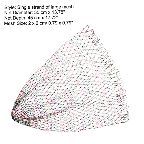 PATIKIL Fishing Net Replacement, Dia.13.8" PE Landing Net Replacement Mesh for Freshwater Saltwater Fishing, Multicolor
