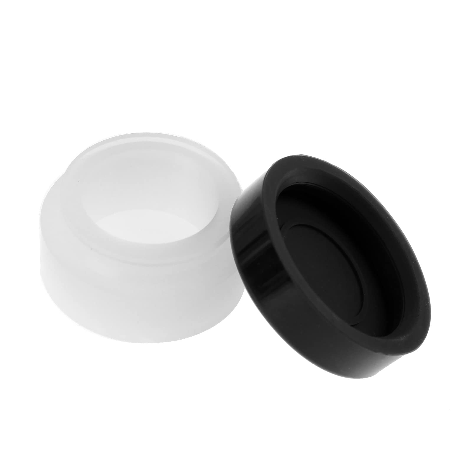 ooDuo 5ml Silicone Containers Wax 20pcs Non Stick Round Oil Kitchen Multi Use Storage Jar Clear Bottom and Black Cover