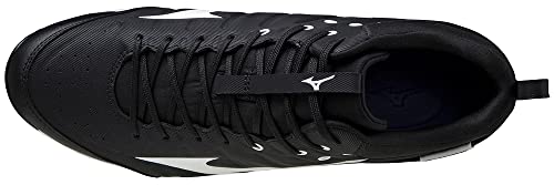 Mizuno 9-Spike Men's Metal Baseball Cleat 11 1/2, Black-White (9000)