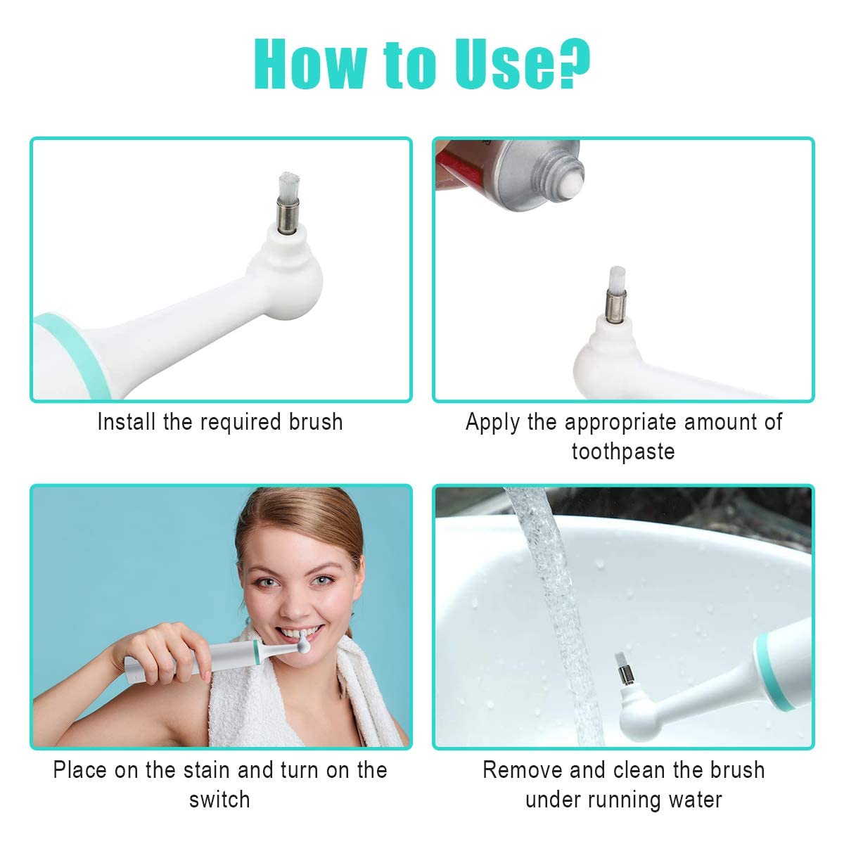 Pratuor Electric Tooth Polisher with 8pcs Brush Replacement