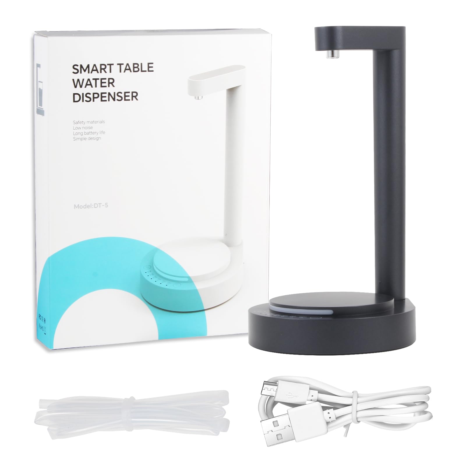 LED Bedside Water Dispenser,Desktop Water Bottle Dispenser,New Upgrade LED Light and Touch Buttons, Portable 5 Gallon Water Dispenser,with 7 Levels Pumping and Light,Suitable for Home, Office,